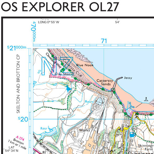 OS Map of North York Moors - Eastern area | Explorer OL27 Map ...