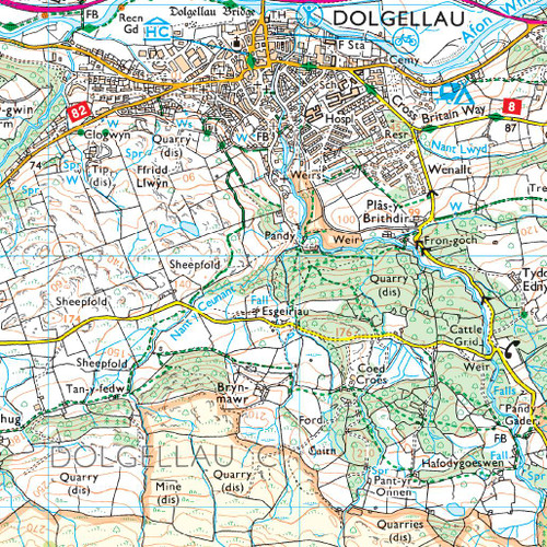 OS Map of Cadair Idris & Bala Lake | Explorer OL23 Map | Ordnance ...