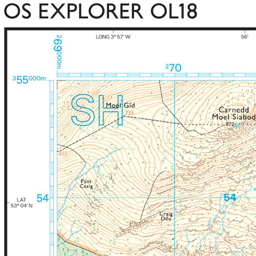OS Map of Harlech, Porthmadog & Y Bala | Explorer OL18 Map | Ordnance ...