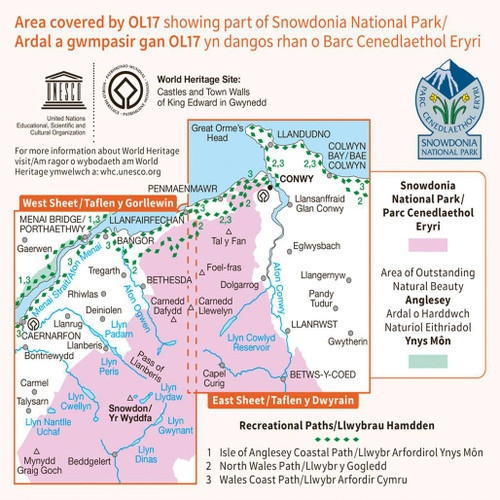 OS Map of Snowdon (Yr Wyddfa) | Explorer OL17 Map | Ordnance Survey Shop