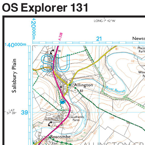 OS Map of Romsey, Andover & Test Valley | Explorer 131 Map | Ordnance ...
