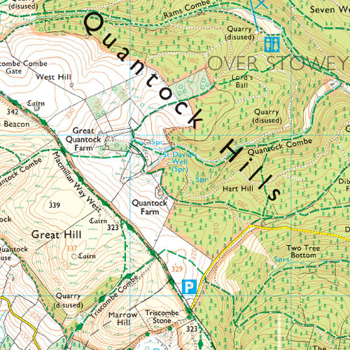 OS Map of Quantock Hills & Bridgwater | Explorer 140 Map | Ordnance ...