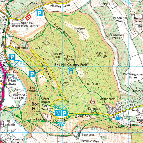 OS Map of Dorking, Box Hill & Reigate | Explorer 146 Map | Ordnance ...