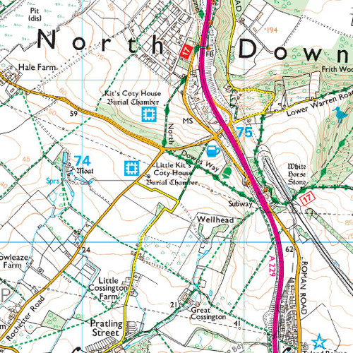 OS Map of Maidstone & the Medway Towns | Explorer 148 Map | Ordnance ...
