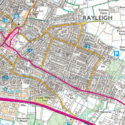 OS Map of Southend-on-Sea & Basildon | Explorer 175 Map | Ordnance ...