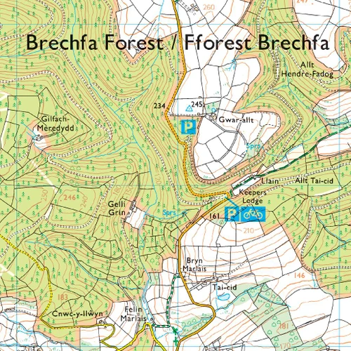 OS Map of Llandeilo & Brechfa Forest | Explorer 186 Map | Ordnance ...
