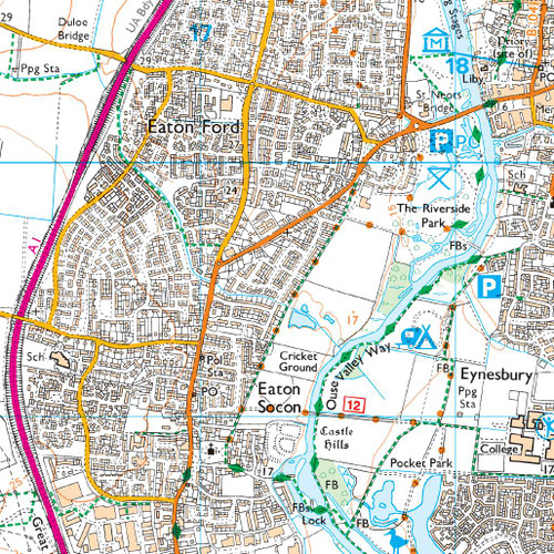 OS Map of Bedford & St Neots | Explorer 208 Map | Ordnance Survey Shop