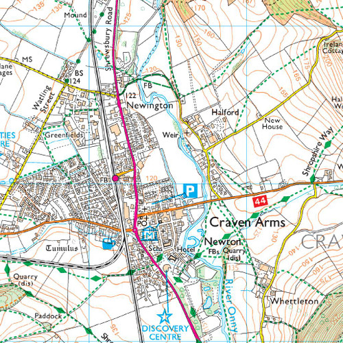 OS Map of The Long Mynd & Wenlock Edge | Explorer 217 Map | Ordnance ...