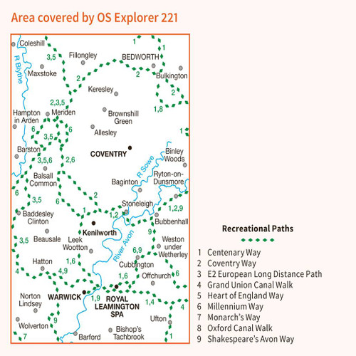 OS Map of Coventry & Warwick | Explorer 221 Map | Ordnance Survey Shop