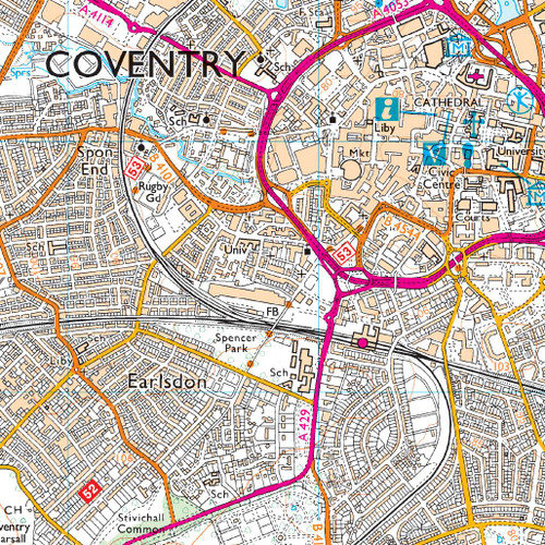 OS Map of Coventry & Warwick | Explorer 221 Map | Ordnance Survey Shop