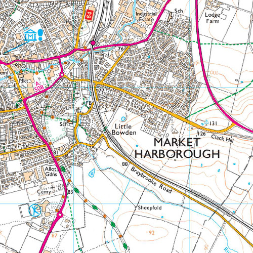 OS Map of Northampton & Market Harborough | Explorer 223 Map | Ordnance ...