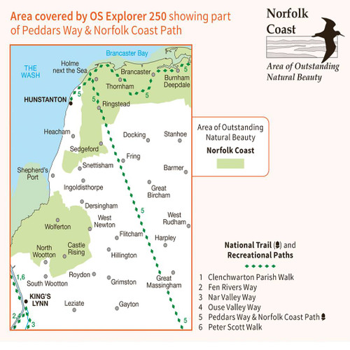 OS Map of Norfolk Coast West | Explorer 250 Map | Ordnance Survey Shop