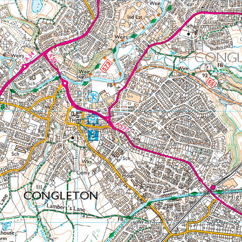 OS Map of Wilmslow, Macclesfield & Congleton | Explorer 268 Map ...