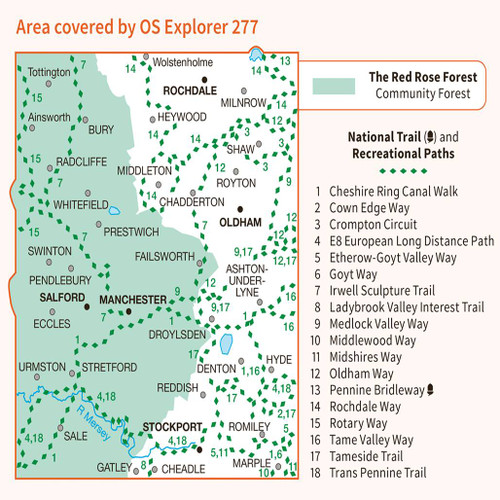 OS Map of Manchester & Salford | Explorer 277 Map | Ordnance Survey Shop