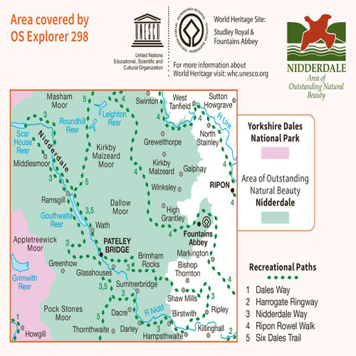 OS Map of Nidderdale | Explorer 298 Map | Ordnance Survey Shop