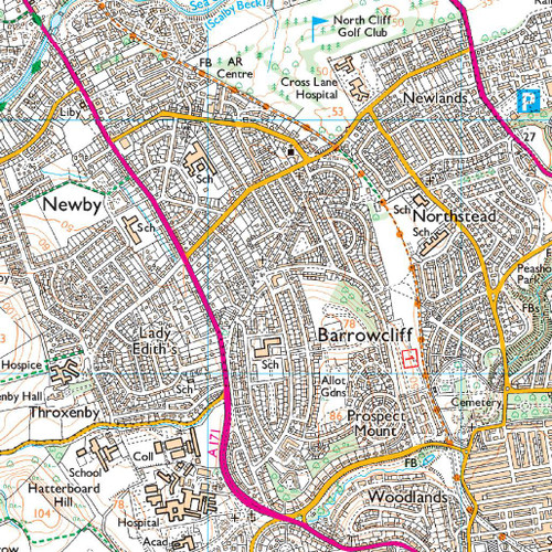 OS Map of Scarborough, Bridlington & Flamborough Head | Explorer 301 ...