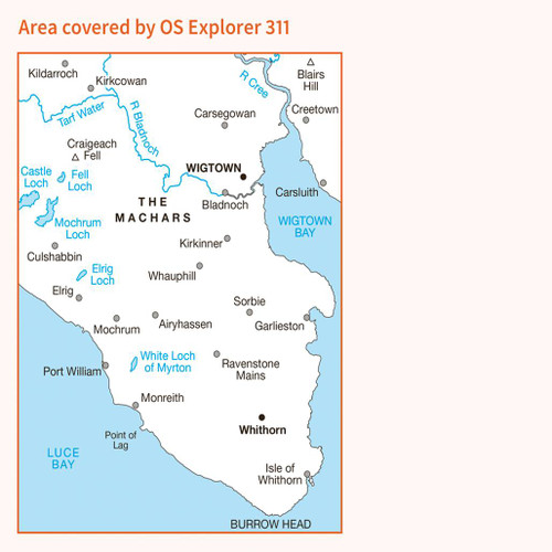 OS Map of Wigtown, Whithorn & The Machars | Explorer 311 Map | Ordnance ...