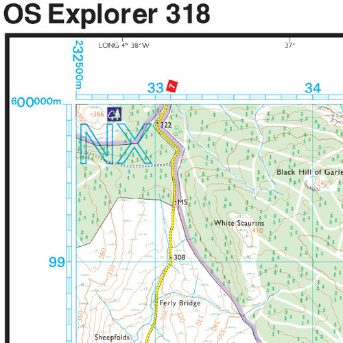 OS Map of Galloway Forest Park North | Explorer 318 Map | Ordnance ...