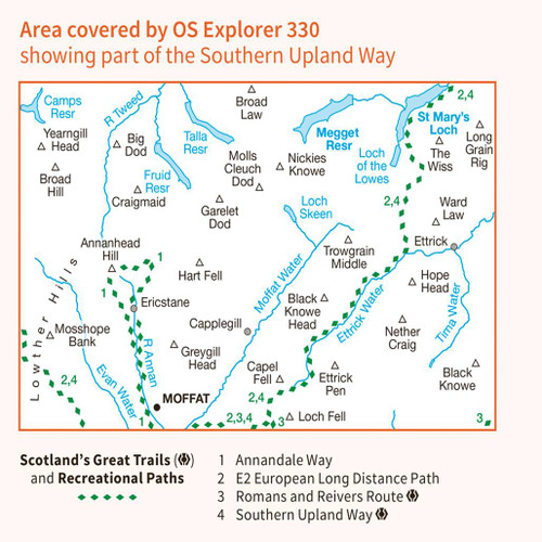 OS Map of Moffat & St Mary's Loch | Explorer 330 Map | Ordnance Survey Shop