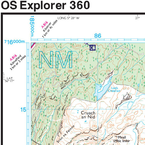 OS Map of Loch Awe & Inveraray | Explorer 360 Map | Ordnance Survey Shop
