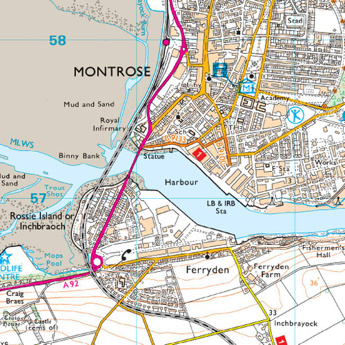 OS Map of Arbroath, Montrose & Carnoustie | Explorer 382 Map | Ordnance ...