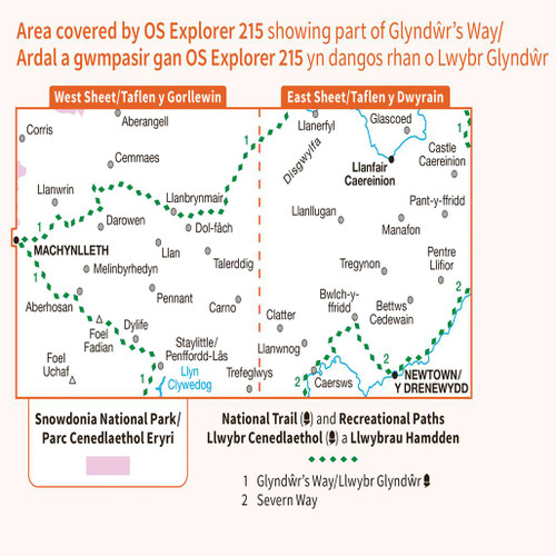 OS Map of Newtown & Machynlleth | Explorer 215 Map | Ordnance Survey Shop