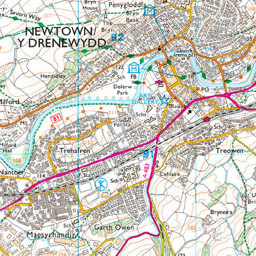 OS Map of Newtown & Machynlleth | Explorer 215 Map | Ordnance Survey Shop