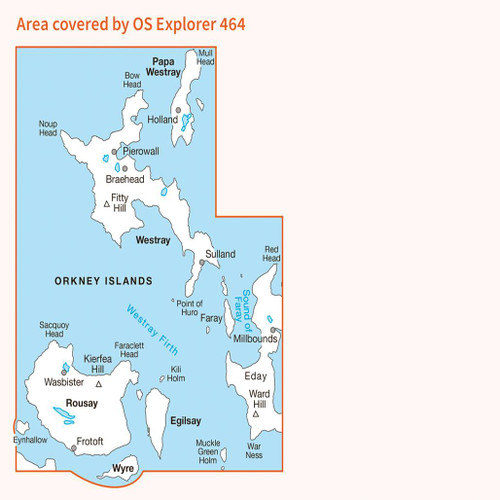 OS Map of Orkney - Westray, Papa Westray, Rousay, Egilsay & Wyre ...