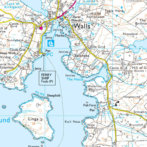 OS Map of Shetland - Mainland Central | Explorer 467 Map | Ordnance ...