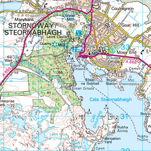 OS Map of Stornoway & North Lewis | Landranger 8 Map | Ordnance Survey Shop