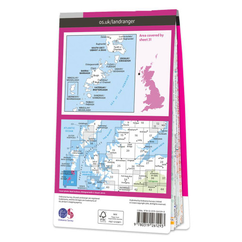 OS Map of Barra & Vatersay | Explorer 452 Map | Ordnance Survey Shop