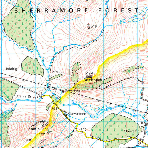 OS Map of Kingussie & Monadhliath Mountains | Landranger 35 Map ...