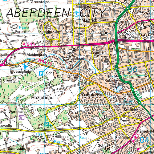 OS Map of Aberdeen | Landranger 38 Map | Ordnance Survey Shop