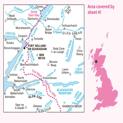 OS Map of Ben Nevis | Landranger Map 41 | Ordnance Survey Shop