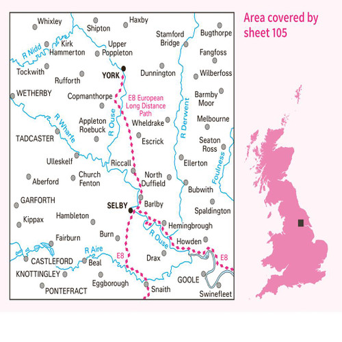 OS Map of York & Selby | Landranger 105 Map | Ordnance Survey Shop