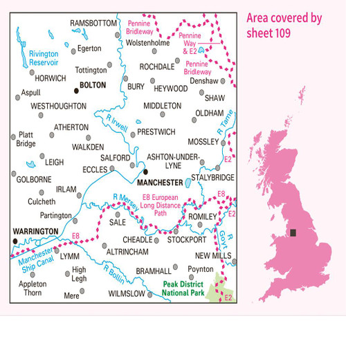 OS Map of Manchester | Landranger 109 Map | Ordnance Survey Shop