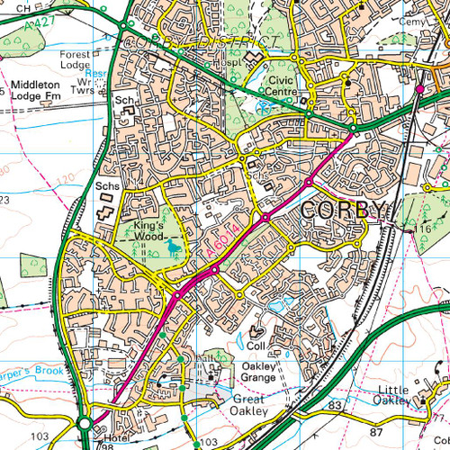 OS Map of Kettering & Corby | Landranger 141 Map | Ordnance Survey Shop