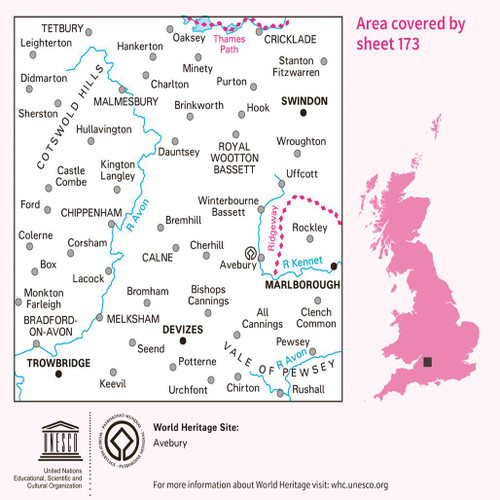 OS Map of Swindon & Devizes | Landranger 173 Map | Ordnance Survey Shop