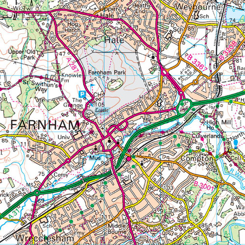 OS Map of Aldershot & Guildford | Landranger 186 Map | Ordnance Survey Shop