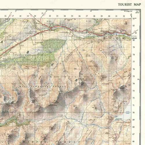 Ben Nevis and Glen Coe Tourist Vintage Map 1967 | OS Maps