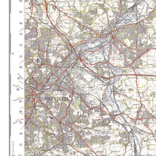 Doncaster One Inch to One Mile Vintage Map 1968 | OS Maps