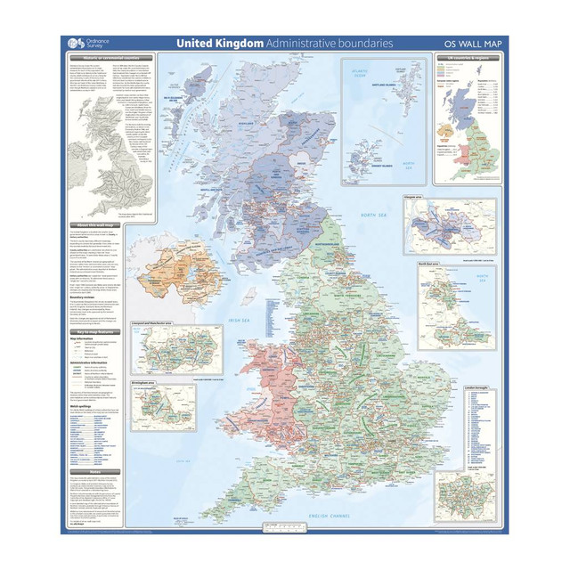 Flat maps, wall maps and poster maps from Ordnance Survey