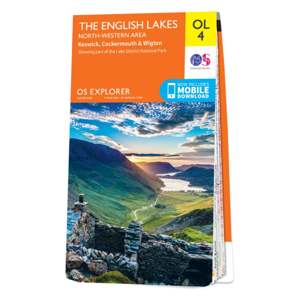 OS Map of The Lake District: North-western area | Explorer OL4 Map ...