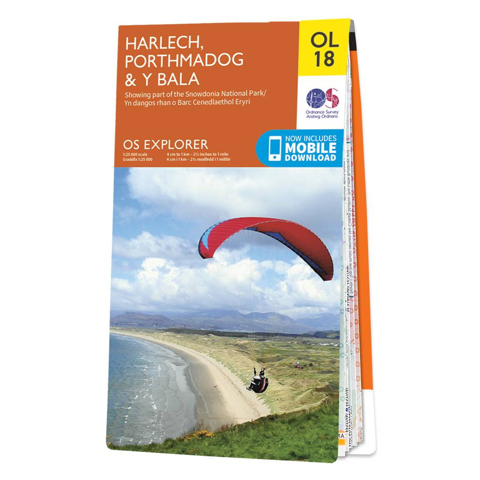 OS Map of Harlech, Porthmadog & Y Bala | Explorer OL18 Map | Ordnance ...