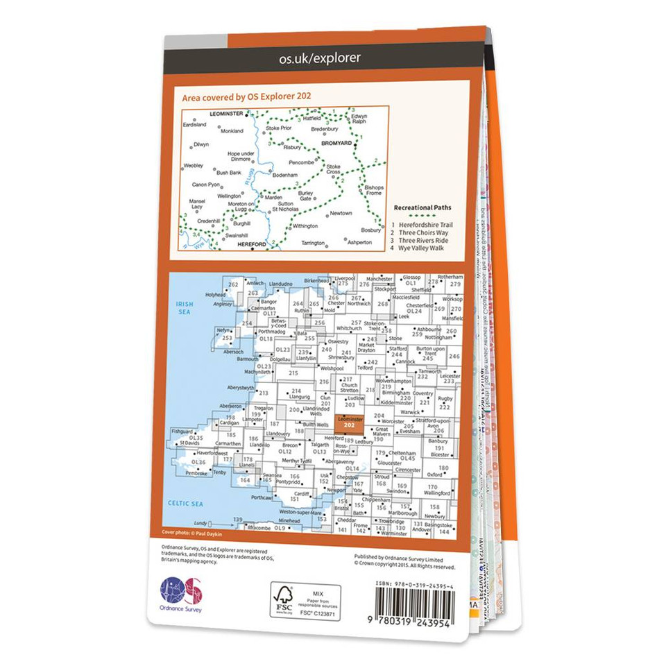 OS Map of Leominster & Bromyard | Explorer 202 Map | Ordnance Survey Shop