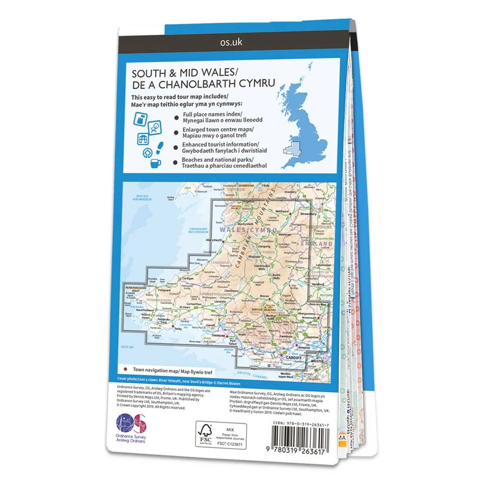 OS Map of North & Mid Wales | Tour 10 Map | Ordnance Survey Shop