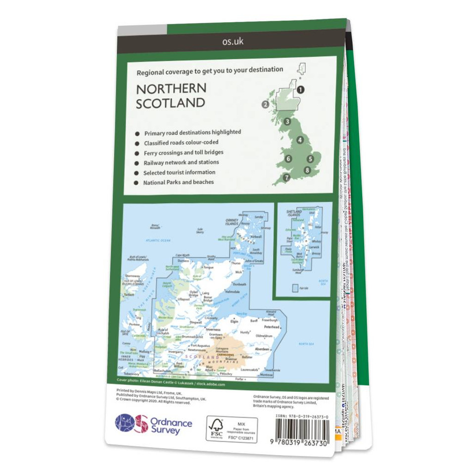 OS Map of Western Scotland | Road Map | Ordnance Survey Shop
