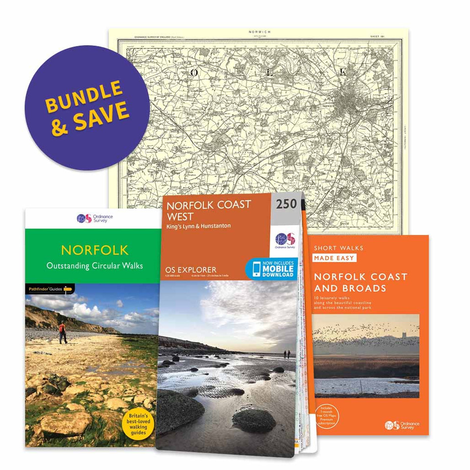 Norfolk | OS Explorer & OS Landranger | Walking Guidebook | Old Map