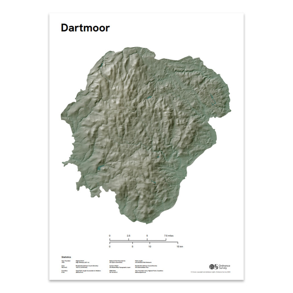 Dartmoor Tourist Authentic Vintage Flat Map 1973 | OS Maps