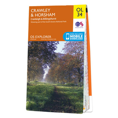 OS Map of Crawley & Horsham | Explorer OL34 Map | Ordnance Survey Shop